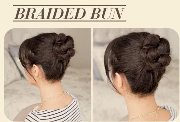 Cute Braided Bun Hairstyle Tutorial - PoP Haircuts