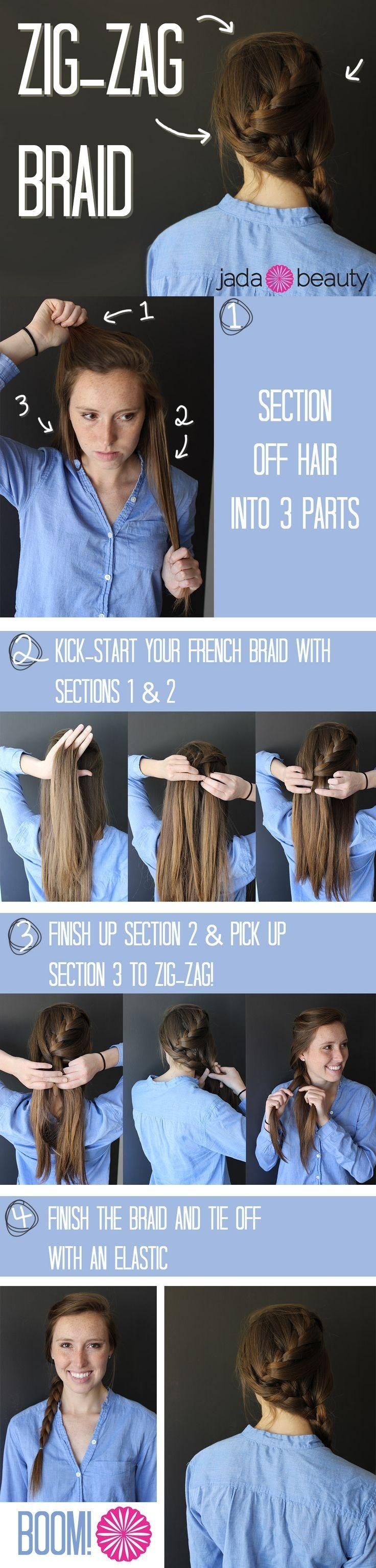 Side Braided Hairstyle Tutorial: Zig Zag Braid Designs - PoP Haircuts