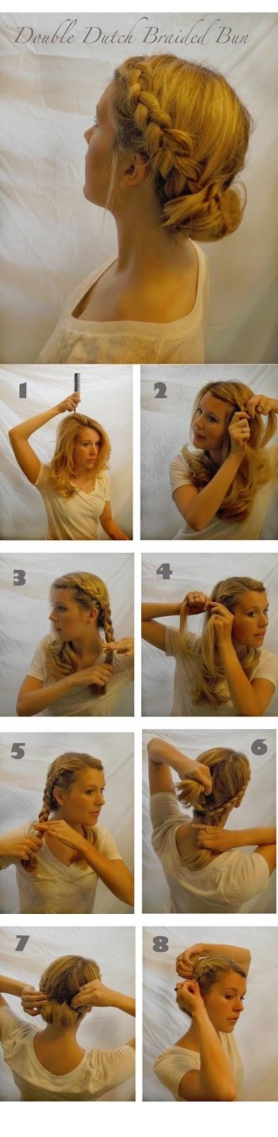 Updo Hairstyle Tutorial: Double Dutch Braided Bun Updos - PoP Haircuts