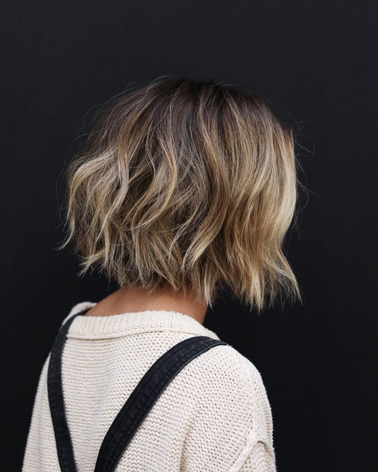 10 Easy Wavy Bob Hairstyles with Balayage - PoP Haircuts