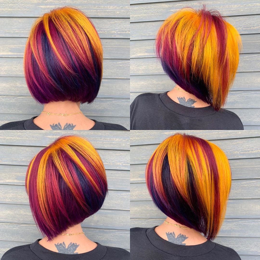 10 Hair Color Trends for Short Hair in Rainbow Designs - PoP Haircuts